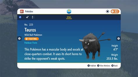 Shiny Paldean Tauros Combat Breed Pokémon Scarlet And Pokémon Violet