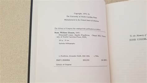 Stonewalls Man Sandie Pendleton By Bean W G Very Good Hardcover