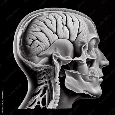 Medical Imagery Cross Section Human Head Generative Ai Content Stock Illustration Adobe Stock