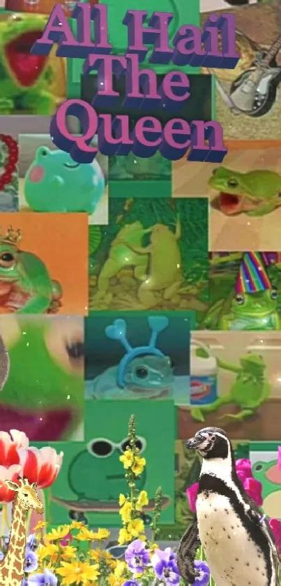 Vibrant Frog Collage Art Free Download