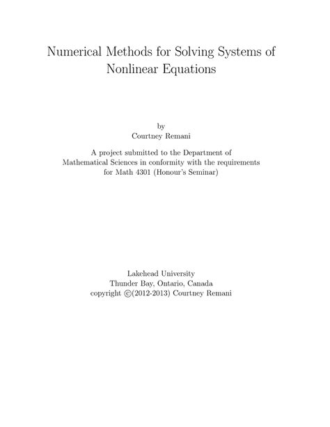 Non Linear Eqs Practice Tutorial Shared By Professor Numerical Methods For Solving Systems