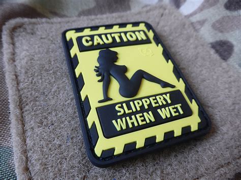 Slippery When Wet Patch 3d Rubber Patch Patch Snatched
