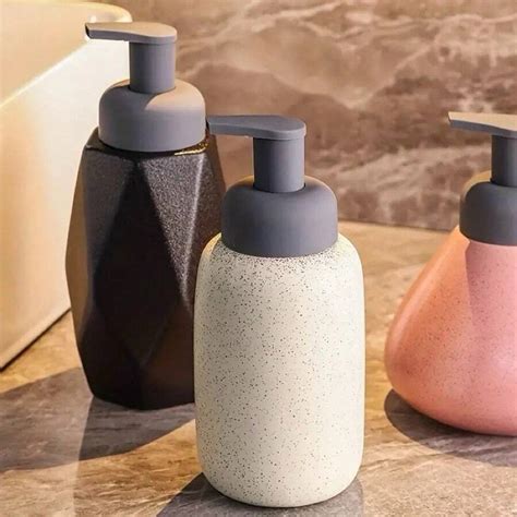Geometric Ceramic Foaming Soap Dispensers Hygienic And Convenient For