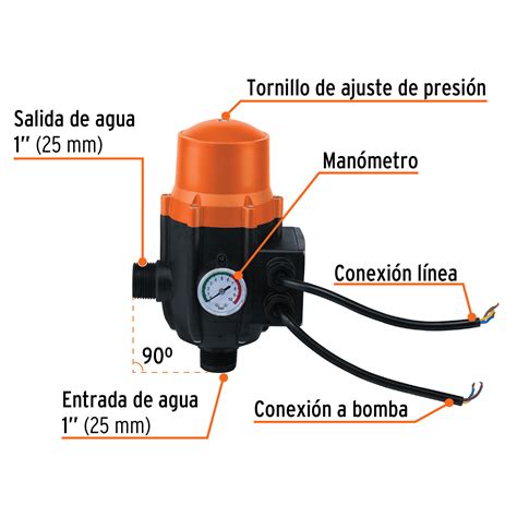 Control Automático De Presión De Bombas Para Agua 90° Truper 102416