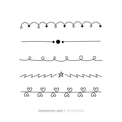 Premium Vector Page End Line Or Divider Set Doodle Drawing Style On White Background