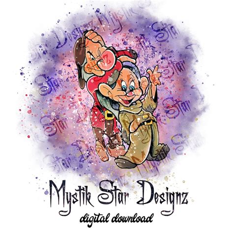 Cute Dopey And Grumpy Dwarf Png Snow White Dwarves Png Digital