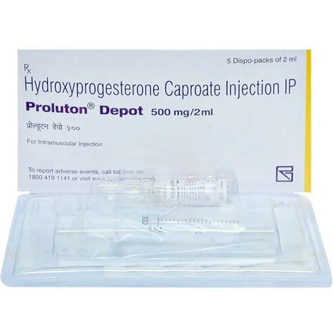 Proluton Depot 500mg2ml Injection Packaging Size 5 Dispo Pack Of 2