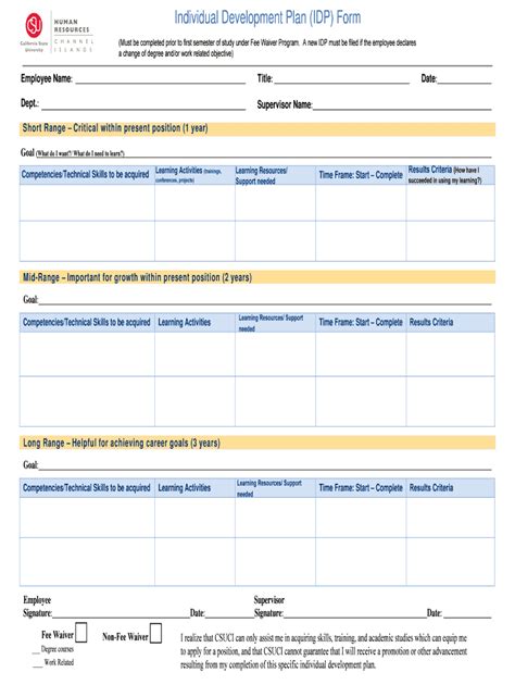 Fillable Online The Individual Development Plan Idp Is An Organized Fax Email Print Pdffiller