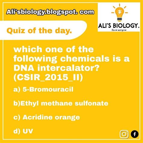 Alis Biology On Instagram “ Didyouknow Which One Of The Following Chemicals Is A Dna