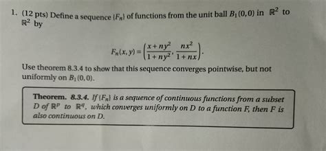 Solved Pts Define A Sequence Fn Of Functions From Chegg