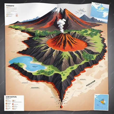 Volcano Expedition Map Detailed Vector Set Premium Ai Generated Vector