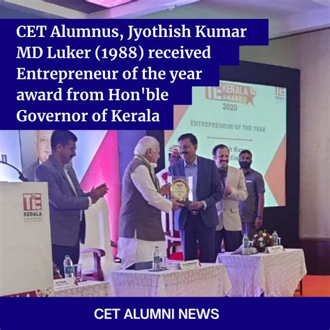 Cet Alumni News Congratulations To Jothish Kumar Md