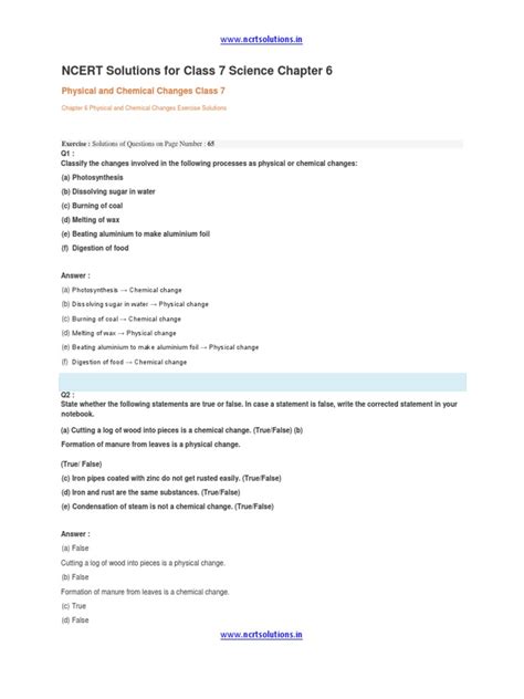 Ncert Solutions For Class 7 Science Chapter 6 Pdf