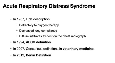 急性呼吸促迫症候群（ards Acute Respiratory Distress Syndrome）とはアメリカ獣医レジデント備忘録