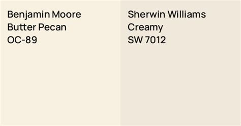 Benjamin Moore Butter Pecan Vs Sherwin Williams Creamy Comparison
