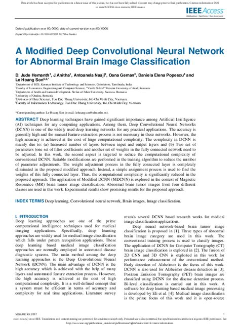 Pdf A Modified Deep Convolutional Neural Network For Abnormal Brain