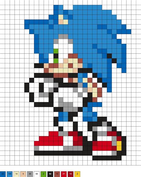 Sonic The Hedgehog Perler Beads Geometric Pattern Art Pixel Art Pixel Art Pattern