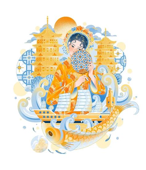 泉州。插画分享 泉州 蟳埔女簪花 国风 抖音