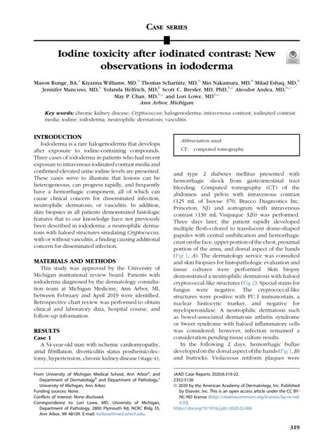 Pdf Iodine Toxicity After Iodinated Contrast New Observations In