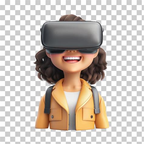 Premium Psd 3d Woman Model Wearing Virtual Reality Isolated On