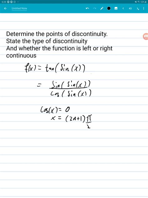 Solveddetermine The Points Of Discontinuity State The Type Of