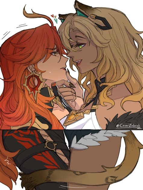 Mavuika And Xilonen Genshin Impact Drawn By Cesarzebrah Danbooru