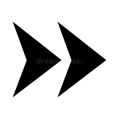 Double Arrow Two Sharp Arrows Triangular Direction Pointer Black
