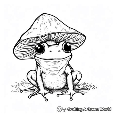 Frog With Mushroom Hat Coloring Pages Free And Printable