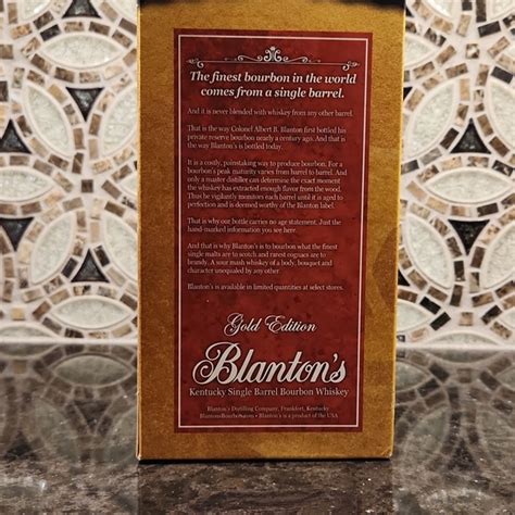 Accents Blantons Gold Edition Single Barrel Bourbon Whiskey Box Bottle And Topper Poshmark