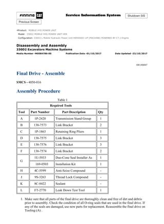 Caterpillar Cat 330d2 L Excavator Prefix Her Service Repair Manual