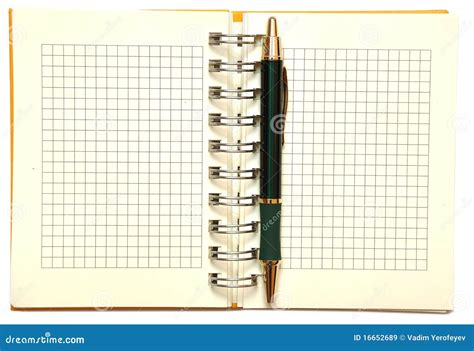 Open Spiral Bound Notebook With Pen Stock Image Image Of Office Journal 16652689
