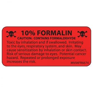 Pdc Healthcare Formalinpermanent Warning Label 10 Formalin Label F
