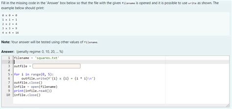 Solved Fill In The Missing Code In The Answer Box Below So