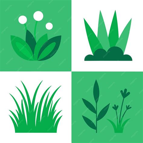 Premium Vector Green Grass Set In Flat Design Premium Vector Green Grass Set In Flat Design
