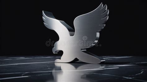 Silver Eagle Logo Design On Black Marble Background For Branding And Corporate Identity Design