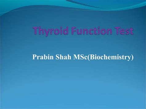Thyroid Function Tests Tft Ppt