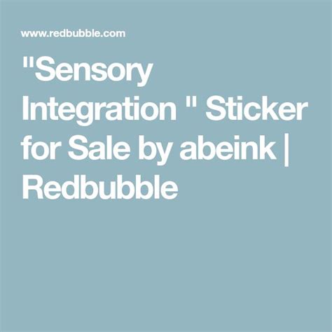 Sensory Integration Sticker For Sale By Abeink Sensory Integration