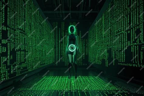 premium photo binary code digital background matrix style