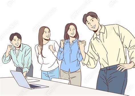 팀워크 비즈니스 스타트업 소기업 화이트칼라 전문직 청년 성인 파이팅 흔들기 열정 컨셉 이미지