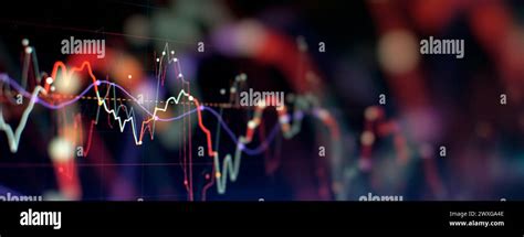 Technical Price Graph And Indicator Red And Green Candlestick Chart On