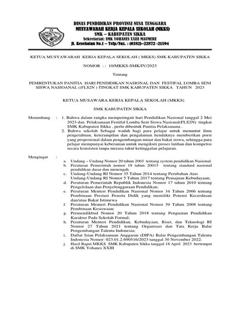 Sk Panitia Fls2n 2023 Pdf