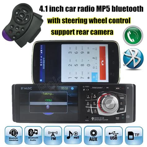Inch Hd Screen Car Radio Bluetooth Audio Stereo Support Rear View Camera Fm Usb Sd Aux In