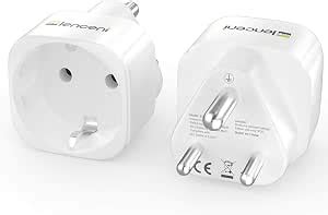 Lencent 2x Reseadapter Sverigeeu Till Indien Laddare Typ D Laddningsadapter För Dator