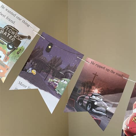 Cars Book Paper Garland Cars Driving Buddies Book Paper Bunting
