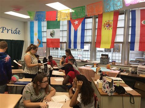 High School Spanish Class 4600 Spanish Class High School Stock