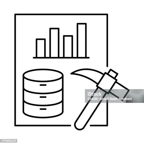 Data Mining Pickaxe And Database Representing Extraction Of Valuable