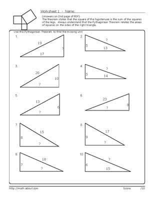 Master The Pythagorean Theorem With These Geometry Worksheets Worksheets Library
