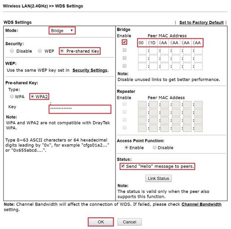 Connecting Vigor Router And VigorAP Wirelessly By WDS DrayTek