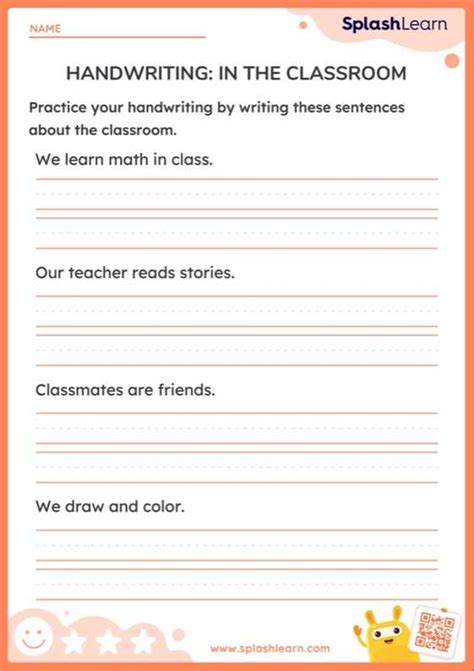 Handwriting In The Classroom — Printable Ela Worksheet