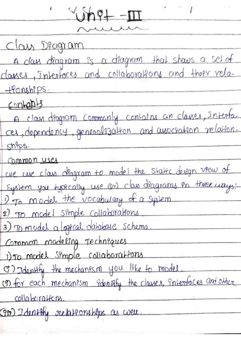 Ooad Unit 3 Complete Ooad Unit 3 Notes Unit Class Diagram A Class Diagram Is A Diagram That